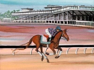 Win Place Show | Moss Horse Print | Keeneland Racetrack
