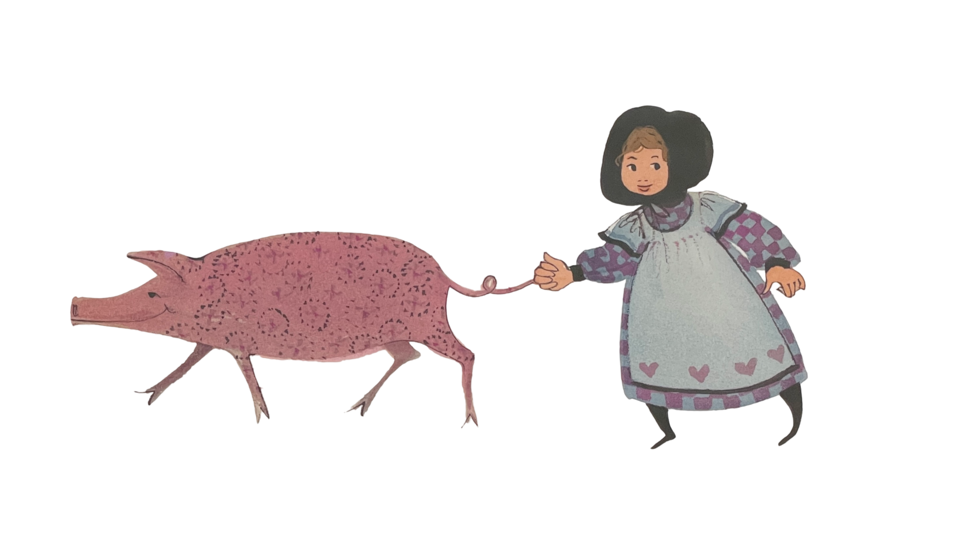 P Buckley Moss: Lisa Anne Limited Edition Girl & Pig Portrait